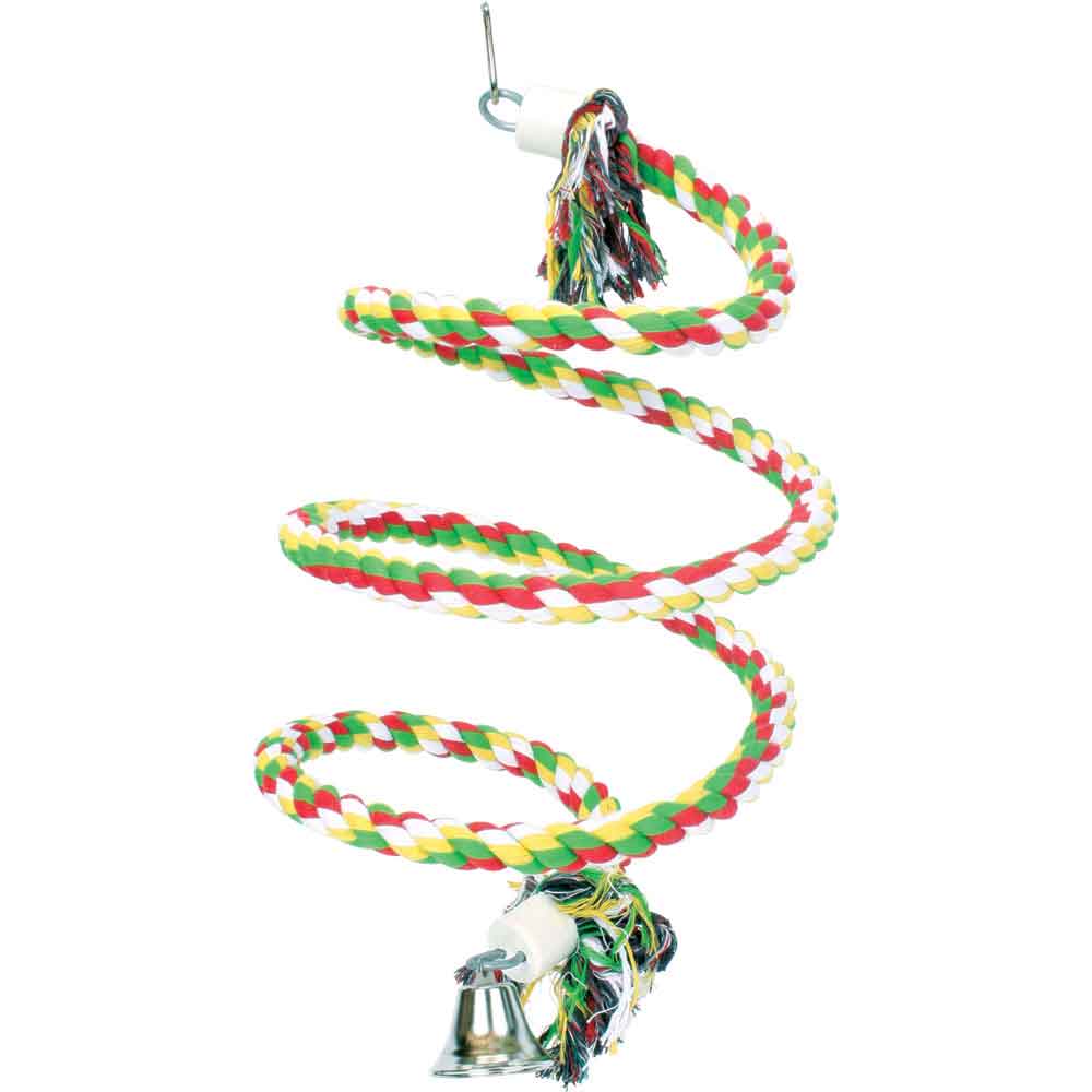 Happy Beak Bird Toy - Rainbow Cotton Rope Boing - Lg | thatpetplace.com