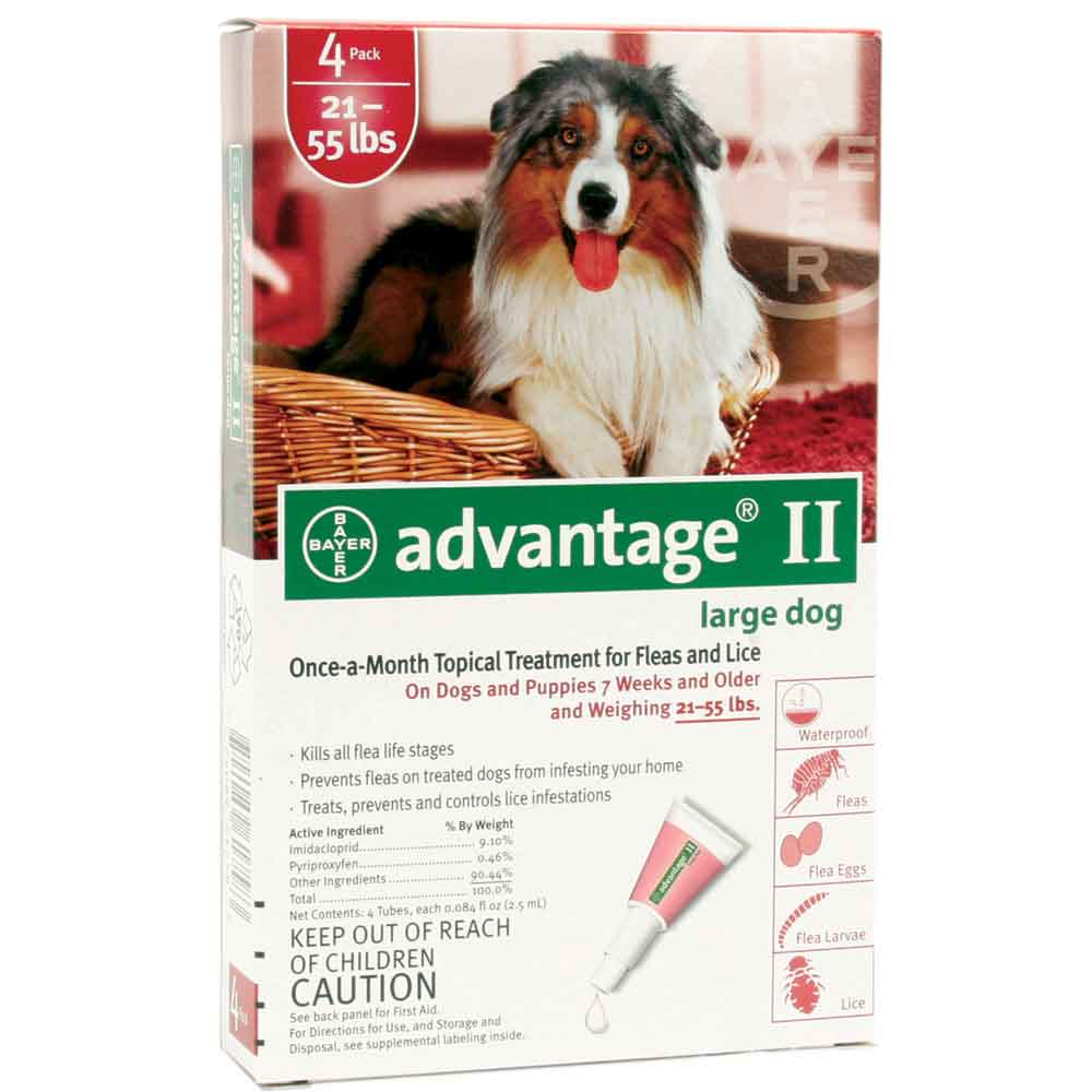Advantage II for Dogs & Puppies - 21 to 55 lb. - 4 pk.