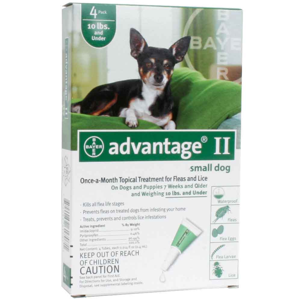 Advantage II for Dogs and Puppies - Green - Under 10 lbs