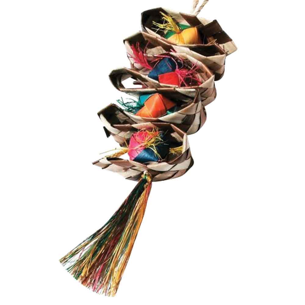 Planet Pleasures Straight Ribbon with Balls Bird Toy