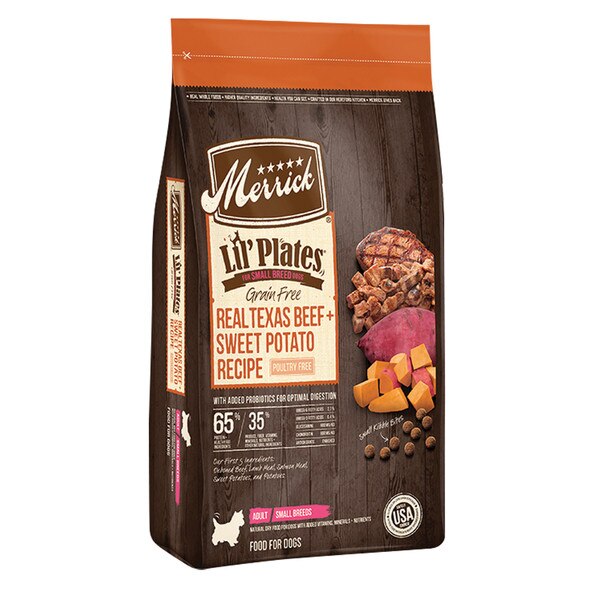 Merrick Dog Food - Lil Plates Dry - GF - Small Breed - Beef & Sweet Pot ...