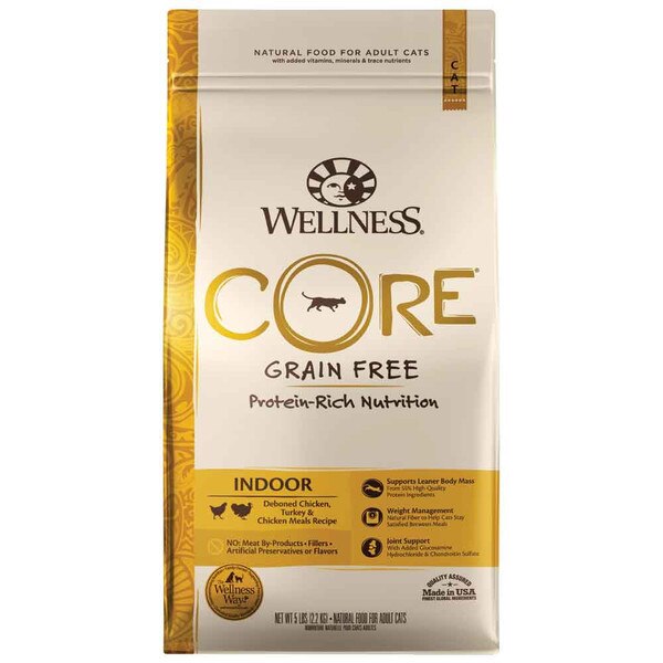 Wellness CORE Cat Food - Indoor - Chicken & Turkey - 5 lb
