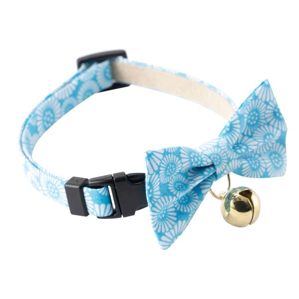 Moon-X - Kiku Ribbon Bow Tie Baby Blue Cat Collar | thatpetplace.com