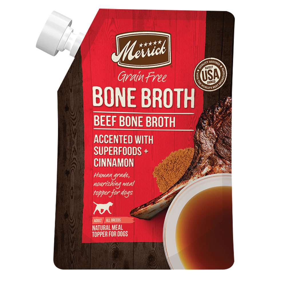 Merrick Dog Food - Bone Broth Pouch - GF - Beef - 16 oz | thatpetplace.com