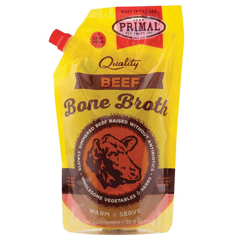 Primal Frozen Beef Bone Broth Pouch - 20oz | thatpetplace.com