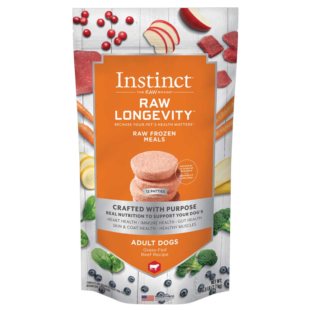 Nature's Variety Instinct Longevity Dog Food - Frozen Raw Patty Meals ...
