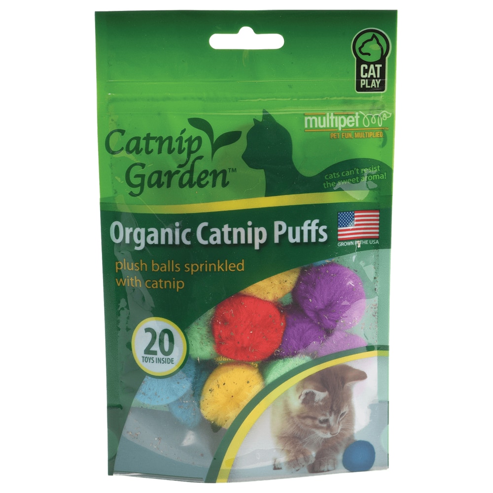 Multipet Cat Toy - Organic Catnip Garden Puffs - 20pk | thatpetplace.com