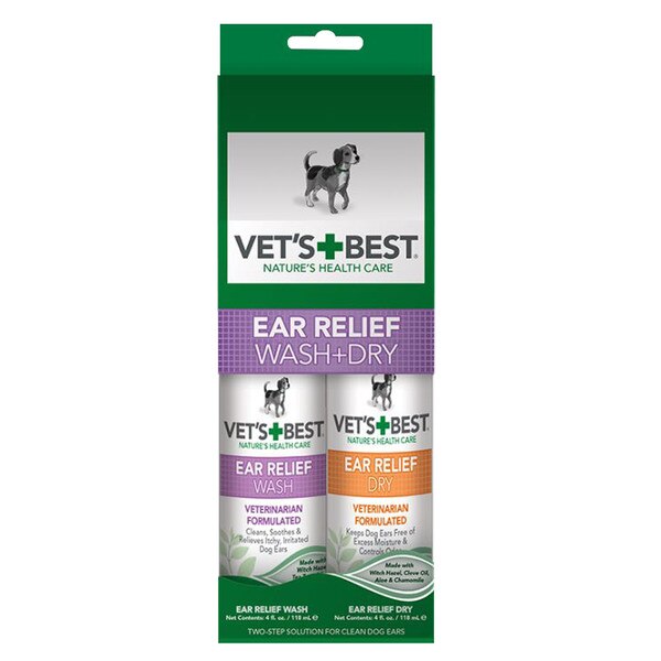 Vet's Best - Ear Relief Wash + Dry 2pk | ThatPetPlace.com