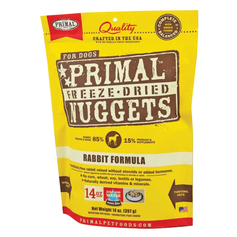 Primal Dog Food - Freeze Dried Nuggets - Rabbit - 5.5 oz | thatpetplace.com