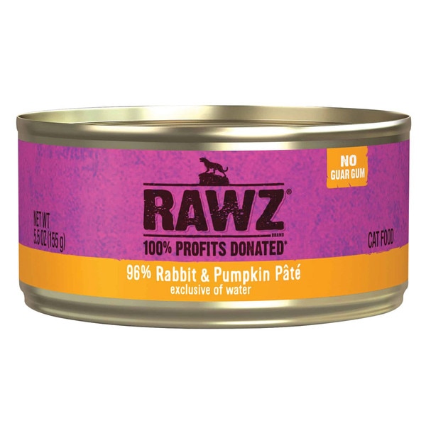 Rawz - 96% Rabbit and Pumpkin Pate Cat Food 3oz. | thatpetplace.com