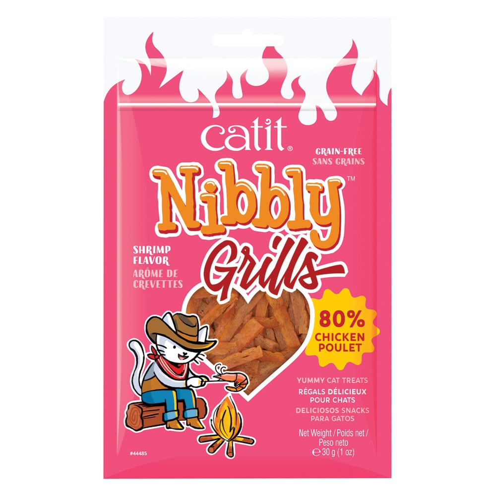 Catit - Nibbly Grills Chicken and Shrimp Flavor Cat Treat 1oz ...