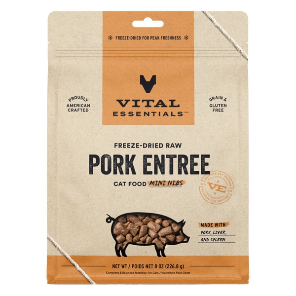 VITAL ESSENTIALS - FD MINI NIBS PORK ENTREE CAT FOOD 8OZ ...
