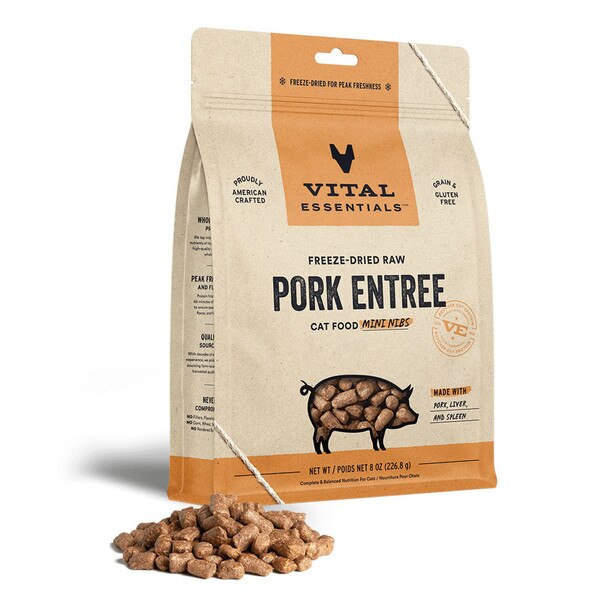 VITAL ESSENTIALS - FD MINI NIBS PORK ENTREE CAT FOOD 8OZ ...