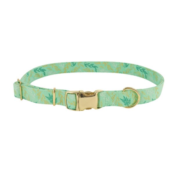 Coastal - Accent Green Leaves Collar 1x18-26in | thatpetplace.com