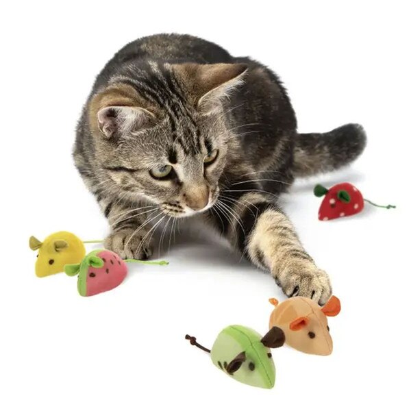 SmartyKat - Skitter Slices Catnip Mice 5pc Toy | thatpetplace.com