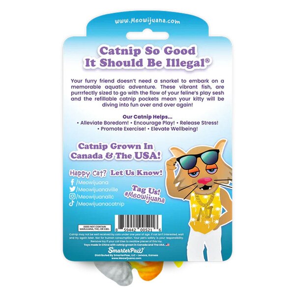 Meowijuana - Get Bubbly Tropical Fish Cat Toy 2pk | thatpetplace.com